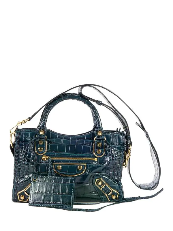 Balenciaga Metallic Edge City Shoulder Bag - Dark Teal