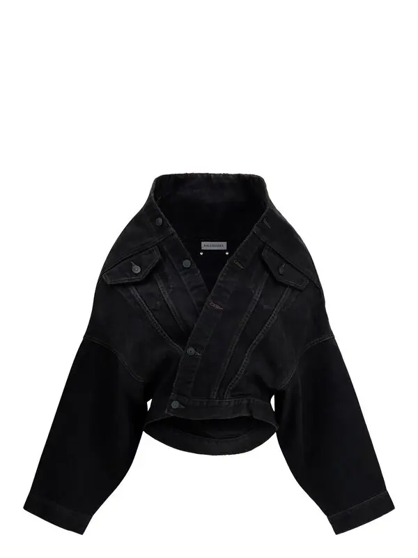 Balenciaga Wrap Organic Japanese Denim Jacket - Black