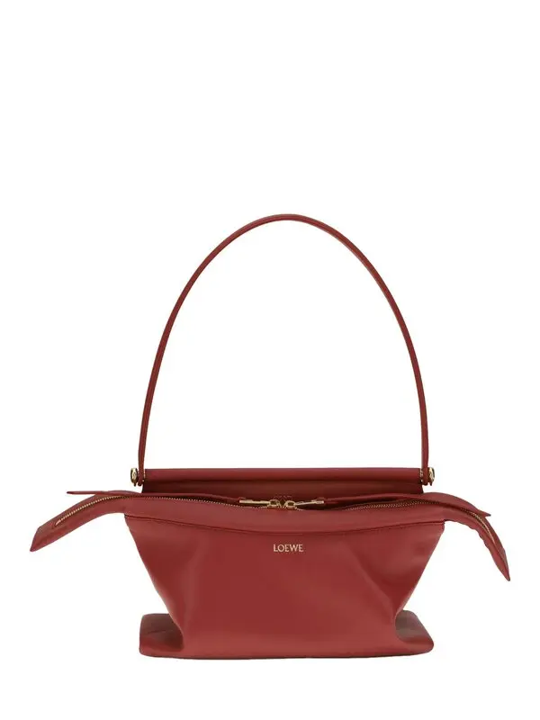 Loewe Whisker Glazed Calfskin Shoulder Bag - Red