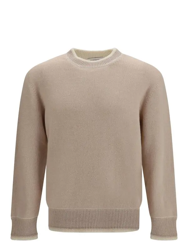 LANEUS Wool And Cashmere Crewneck Sweater - Beige