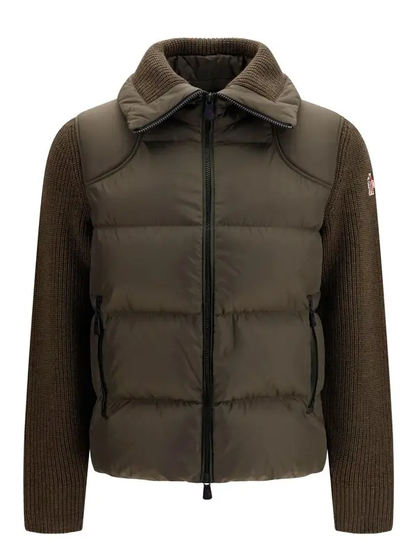 Moncler Padded Woo Cardigan With Zip Mae - Brown