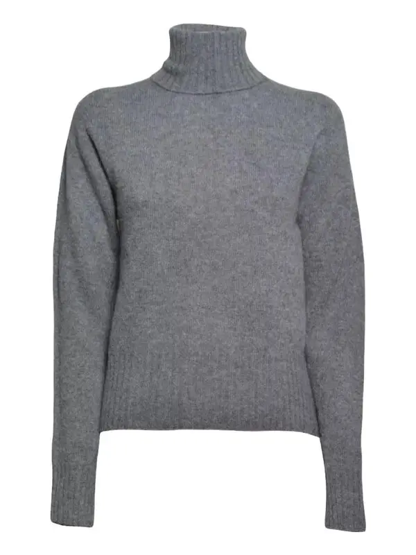 SOLOTRE Roll-neck Ribbed-trim Sweater - Grey