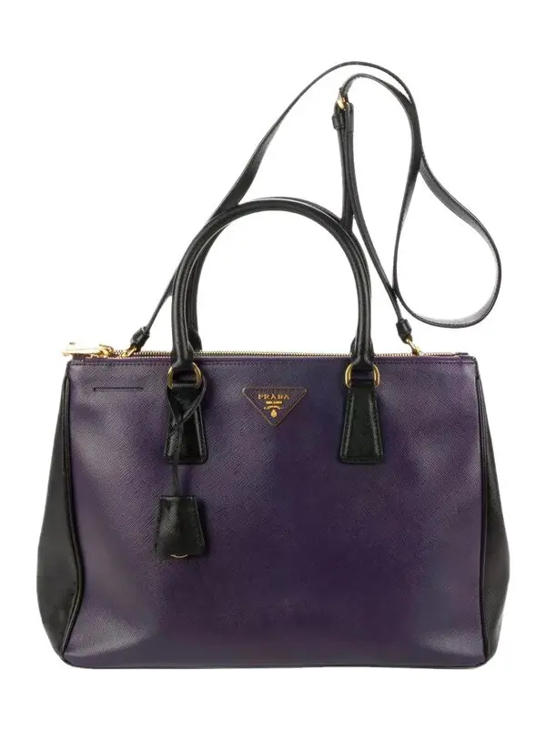 Prada Double Zip Galleria Two-way Handbag - Purple