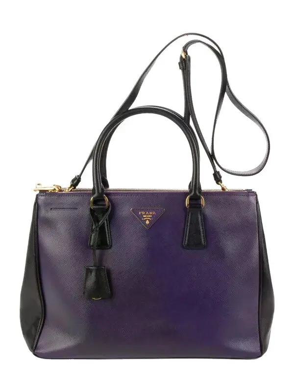 Prada Double Zip Galleria Two-way Handbag - Purple