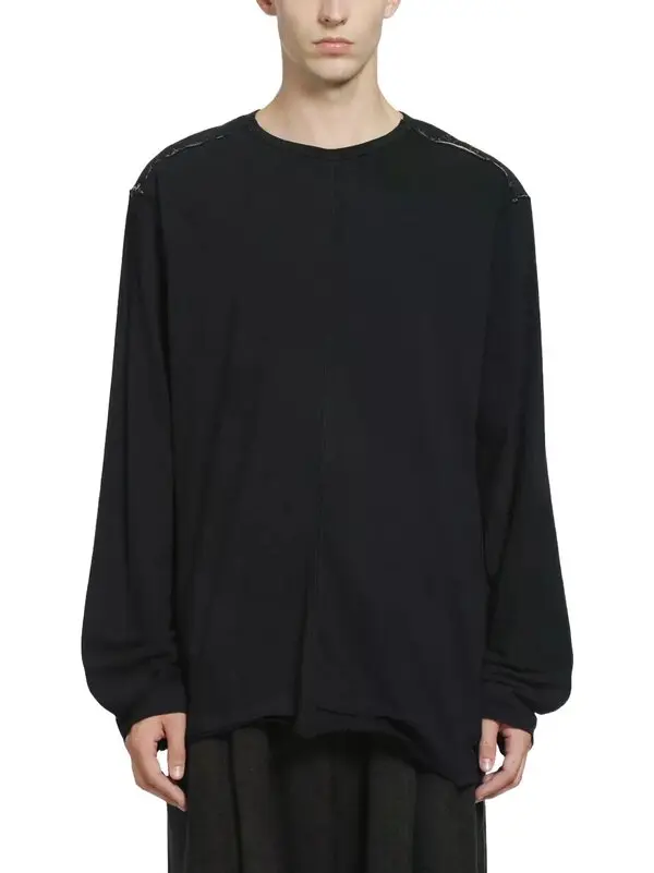 ZIGGY CHEN Front-seam Long-sleeve T-shirt - Black