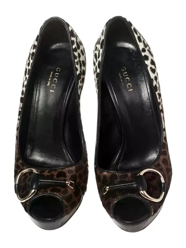 Gucci 2024 Leopard-print Pony Hair Pumps - Brown
