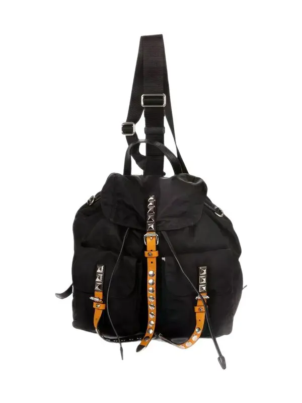 Prada Studded Double-pocket Backpack - Black