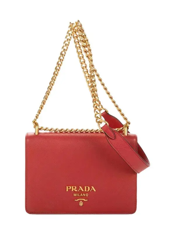 Prada Logo-detail Leather Cross Body Bag - Red