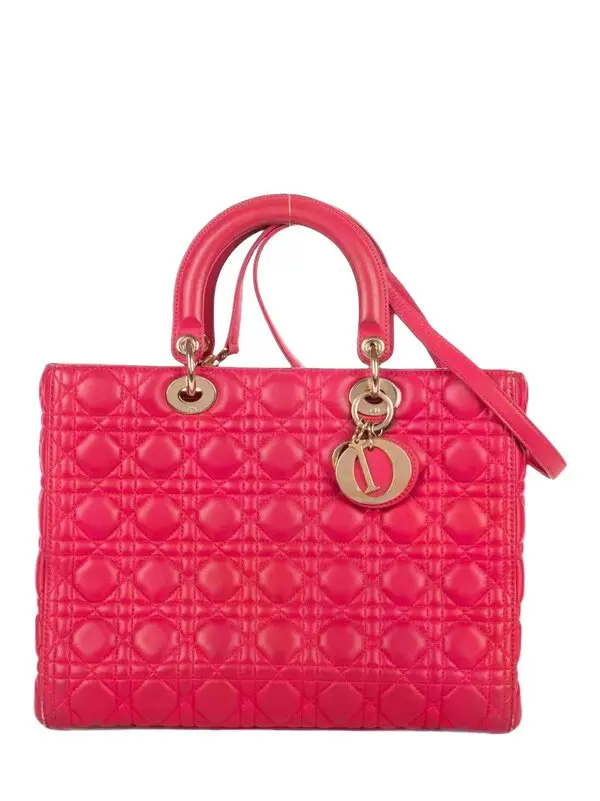 Dior Large Lady Cannage Handbag - Pink