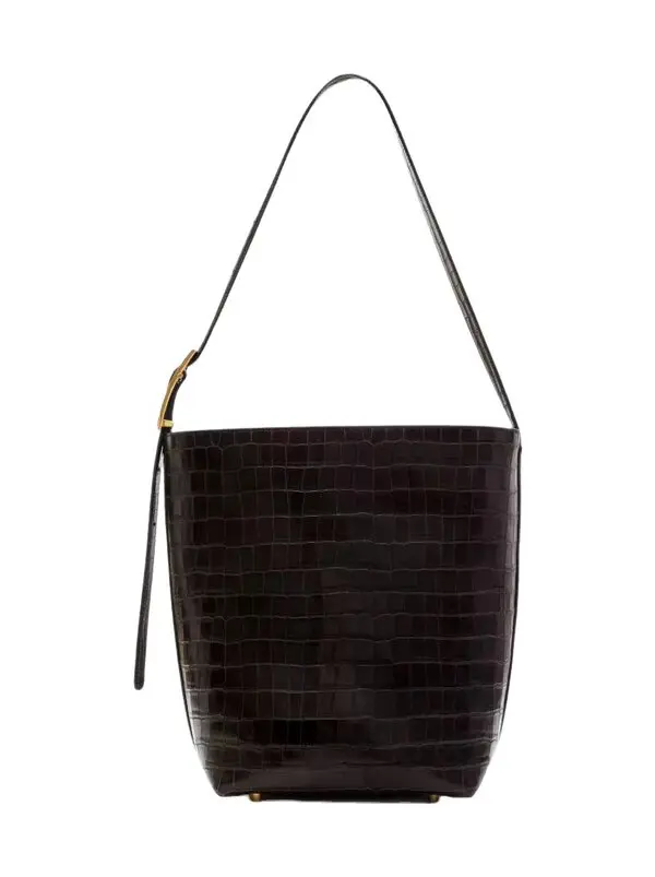 ANINE BING Elly Bucket Bag Embossed Dark - Brown