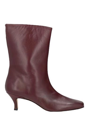 FABRIZIO CHINI Ankle Boots Burgundy Size Leather - Red