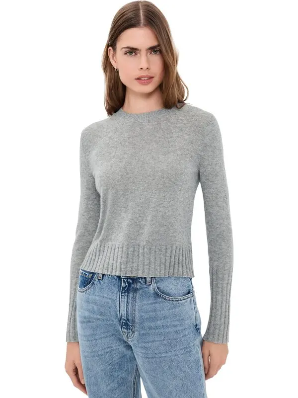 Guest In Residence Shrunken Crew Sweater - Heather Grey