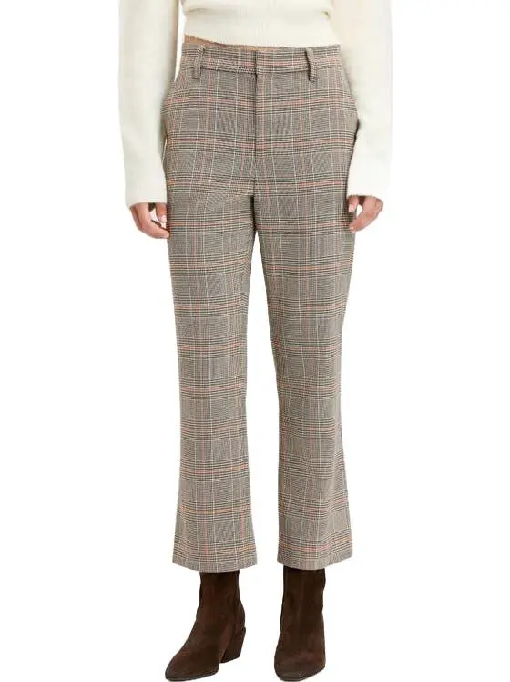 Sam Edelman Prince Of Wales Check High Waist Crop Bootcut Trousers - Glen Plaid
