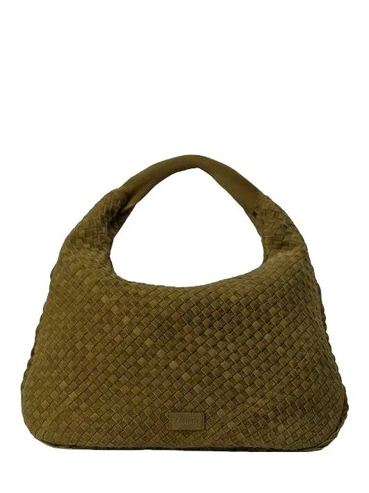 Écotorie San Angelo Woven Suede Hobo Bag - Olive