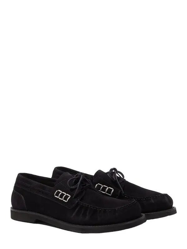 JW Anderson Suede Boat Shoes - Black