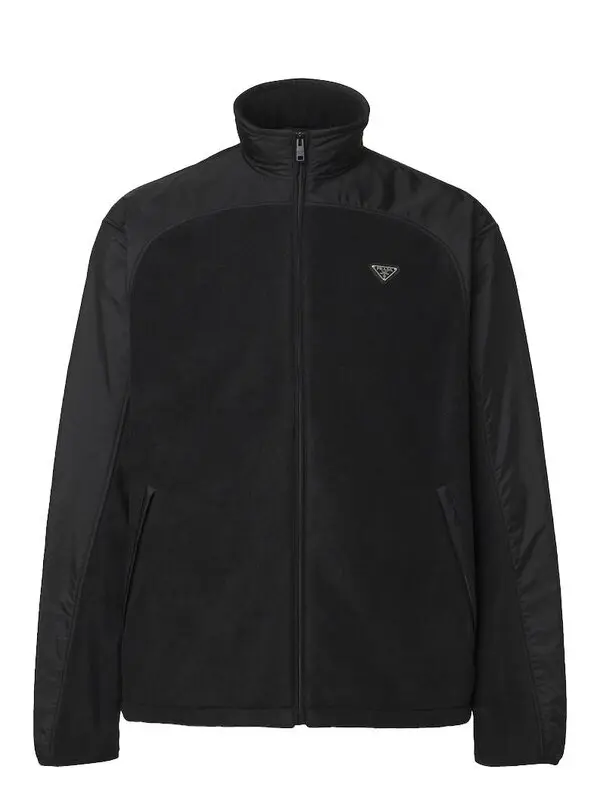 Prada Re-nylon And Fleece Jacket - Black