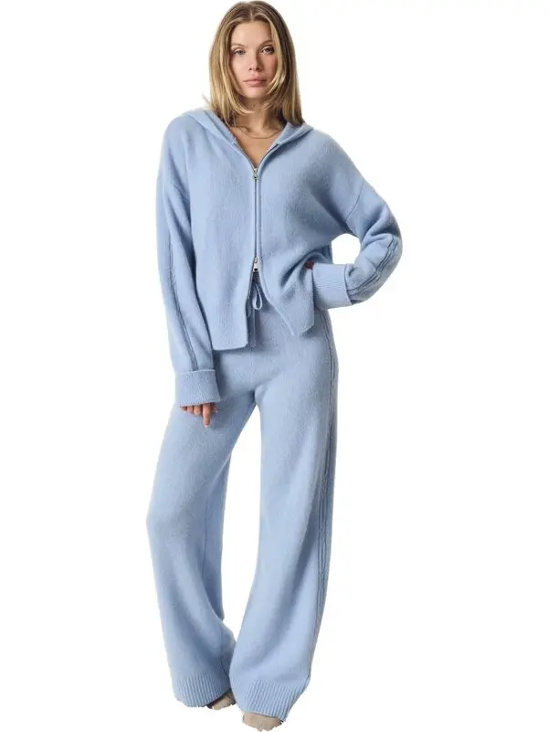 Splendid Tori Cashmere Cable Knit Zip Up - Shell
