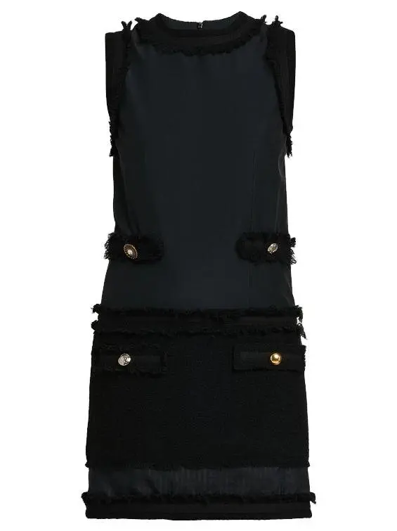 Moschino Wool-blend Shift Dress - Multi Black