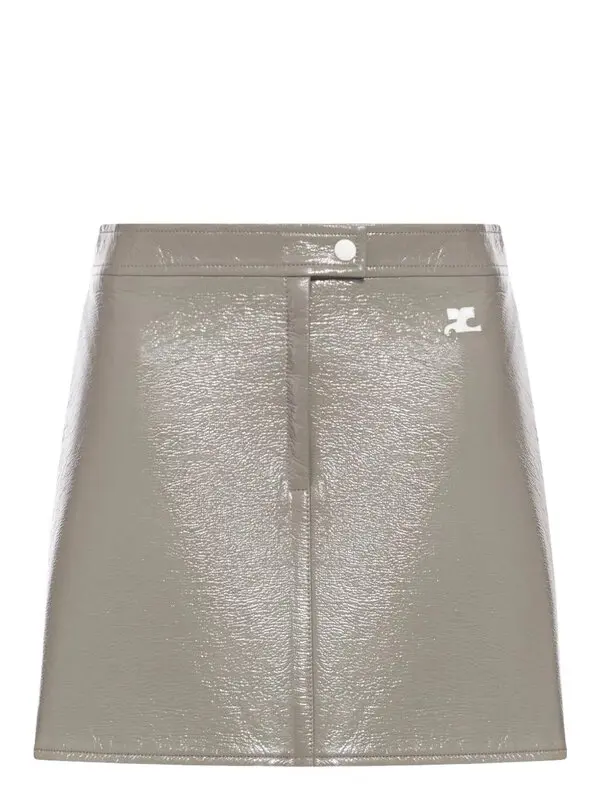 COURREGES Miniskirt With Logo - Brown