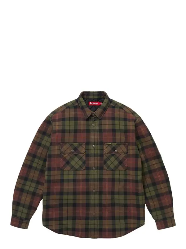 Supreme Quilted Lined Flannel Snap Shirt - Brown