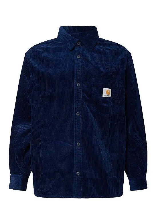 Carhartt Work In Progress Loyde Long-sleeve Corduroy Cotton Shirt - Dark Navy