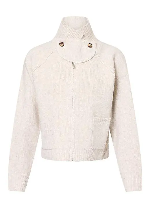 4TH & RECKLESS Madeleine Zip-up Knitted Cardigan - Cram