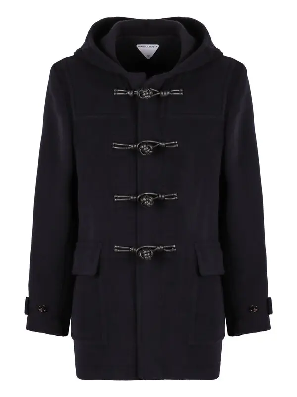 Bottega Veneta Hooded Wool Duffle Jacket - Blue