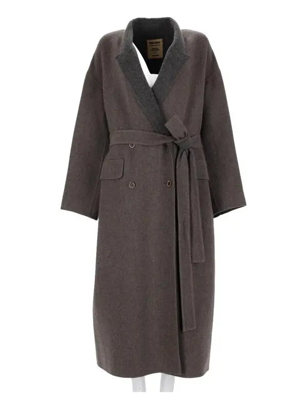 UMA WANG Tailored Trench Coat With Statement Structure - Grey