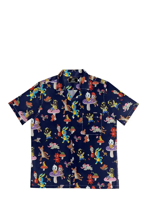 ARRELS BARCELONA Printed Regular-fit Camp Shirt - Blue