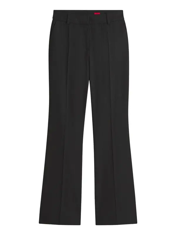 Hugo Pinstripe Slim-fit Pants With Bootcut Leg - Patterned