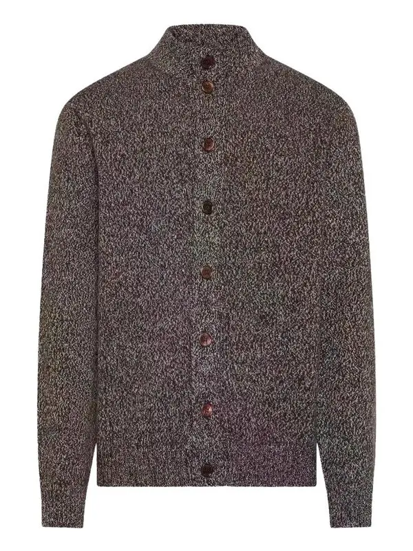Seventy Marl-knit Button-up Cardigan - Red