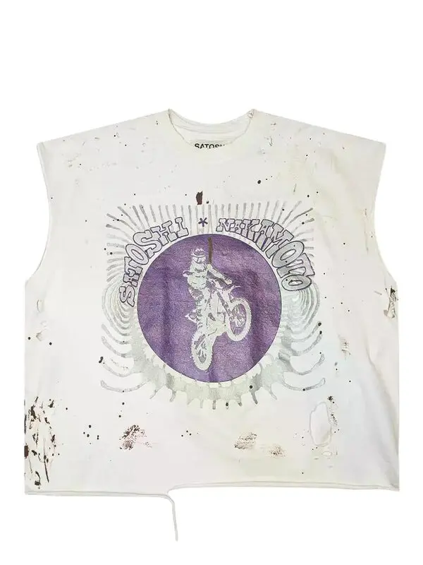 SATOSHI NAKAMOTO Globe Of Death Sleeveless T-shirt - Neutrals