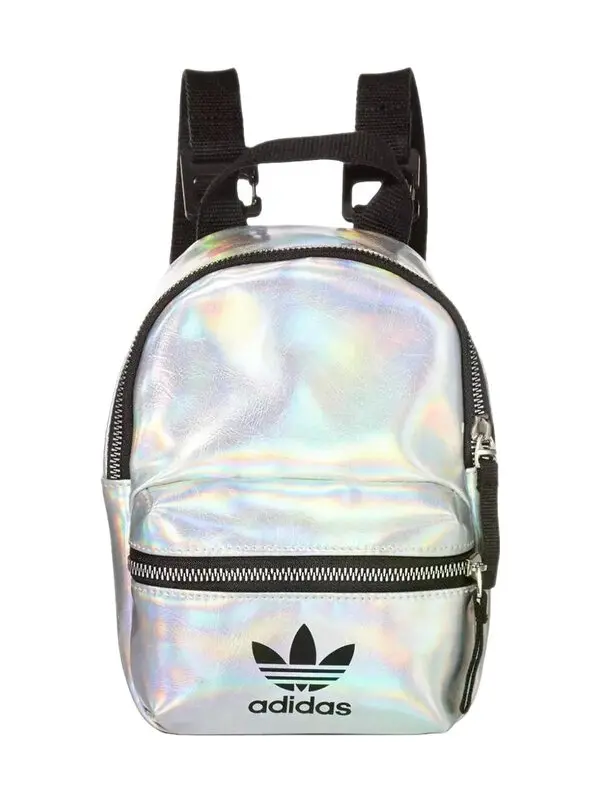 Adidas Iridescent-effect Logo-print Backpack - Silver