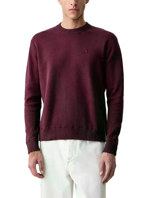 BENETTON Logo-embroidered Crew-neck Sweater - Red