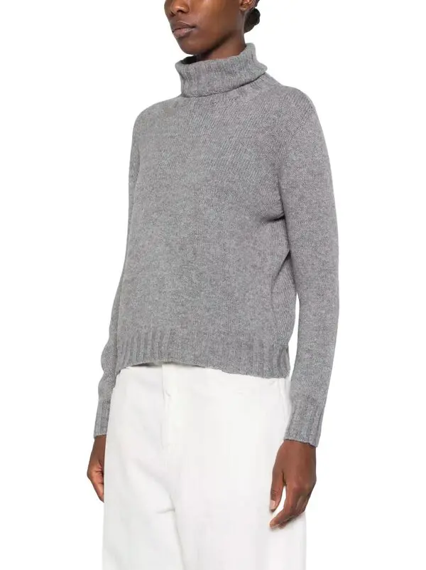 OLIVER LATTUGHI Ribbed Roll-neck Sweater - Grey