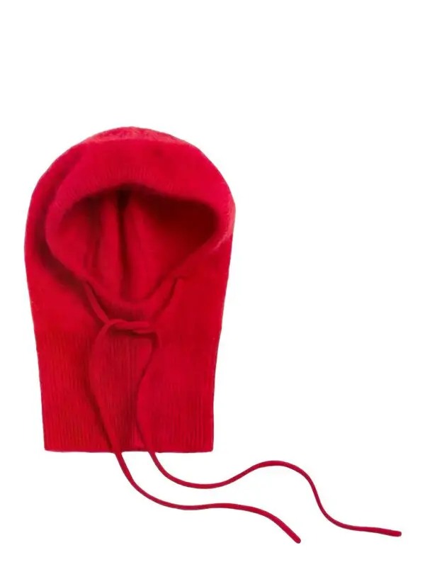 Chinti & Parker Brushed Drawstring Balaclava - Red