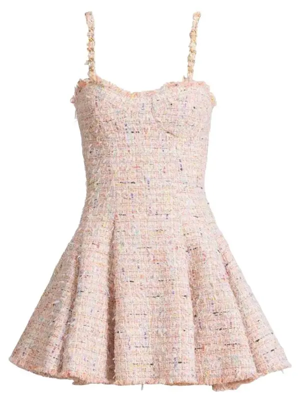 Balmain Flared Tweed Dress - Multi