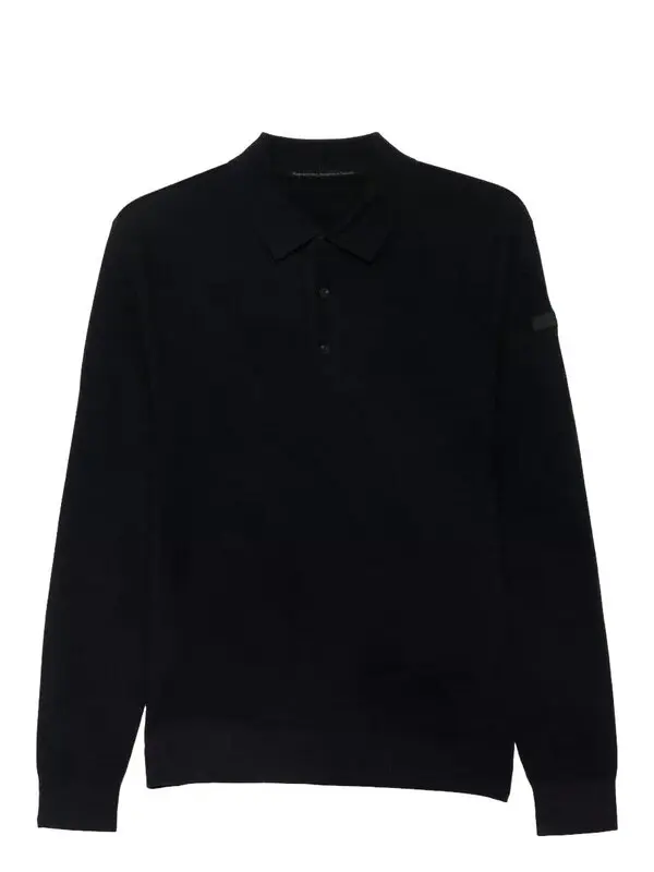 RRD Polo-collar Long-sleeve Sweater - Black