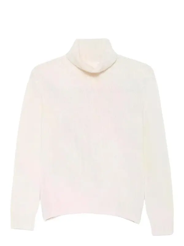 OLIVER LATTUGHI Ribbed-knit Roll-neck Sweater - Neutrals