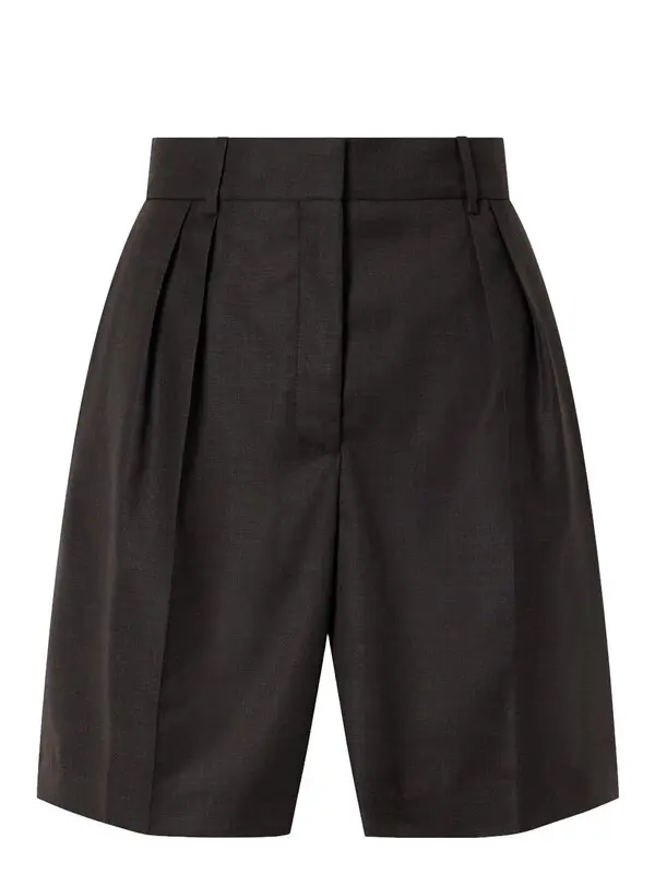 Acne Studios Rockan Pleated Wool-twill Shorts - Gray