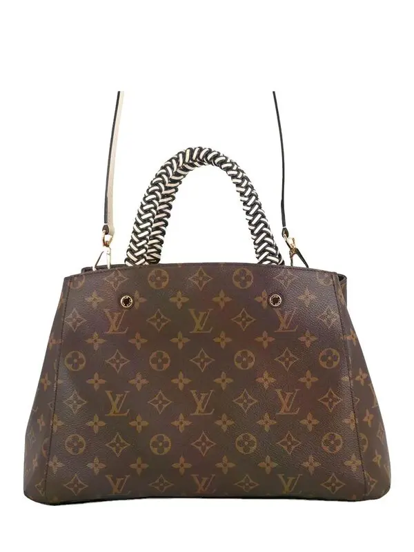 LOUIS VUITTON 2020 Braided Handle Monogram Montaigne Bb Satchel - Brown