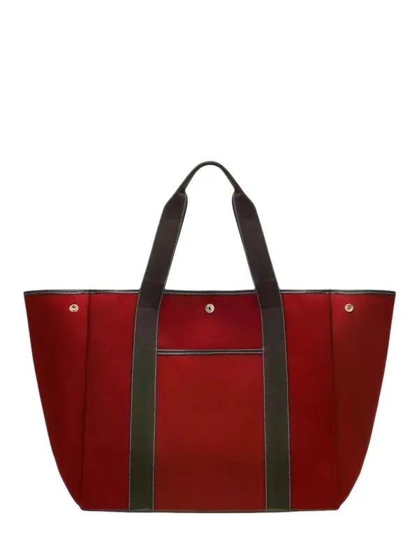 Rue De Verneuil Leather-trim Pocket Tote Bag - Red
