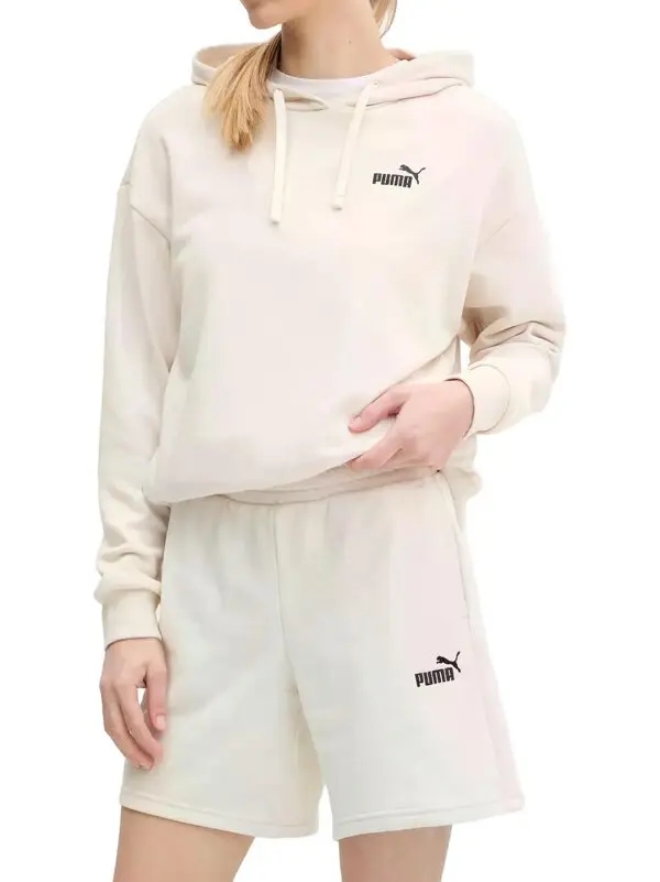 PUMA Logo-embroidered Shorts And Hoodie Set - Neutrals