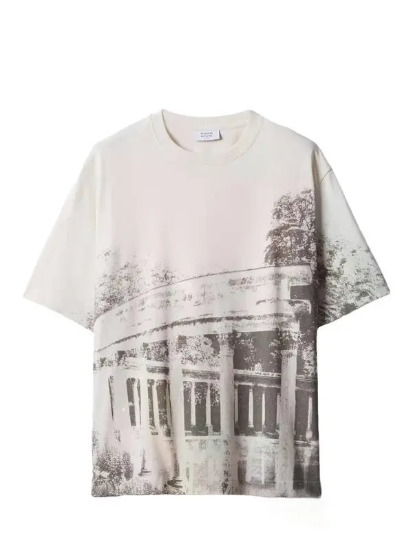 Maison Kitsuné Parc Monceau Graphic-print T-shirt - Neutrals