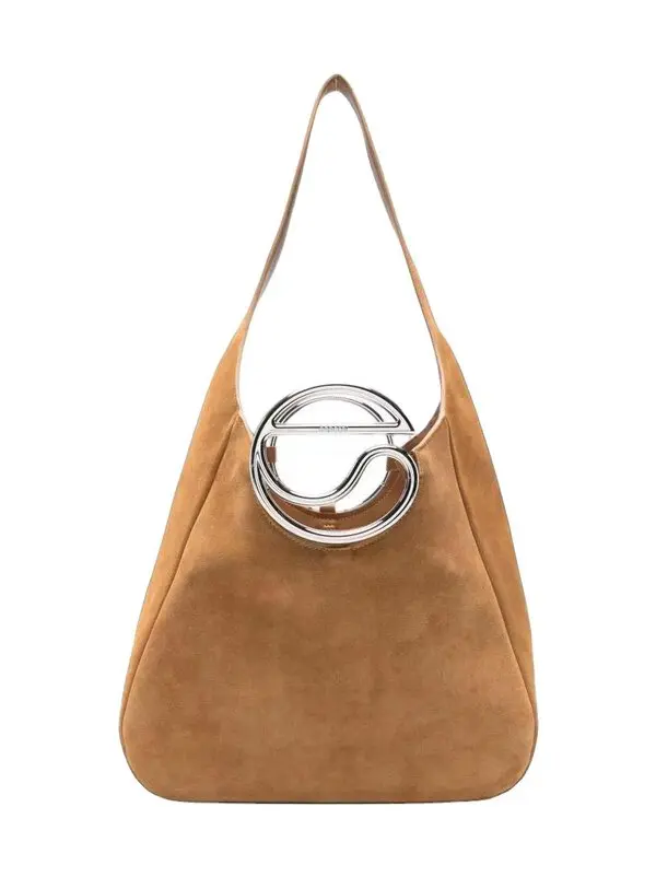 Coperni C Hobo Suede Shoulder Bag - Neutrals
