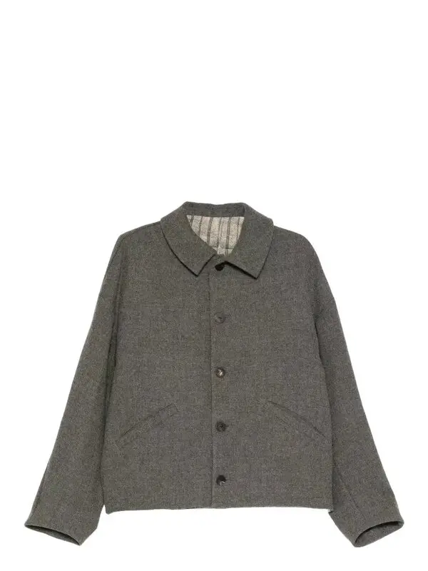 DEVOA Button-up Wool Jacket - Grey