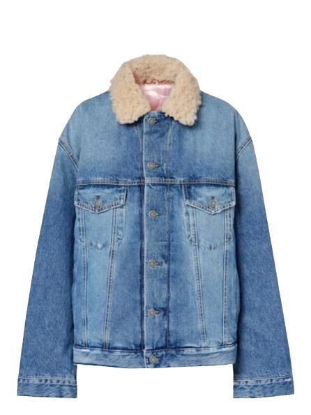 Acne Studios Teddy-trimmed Denim Jacket - No