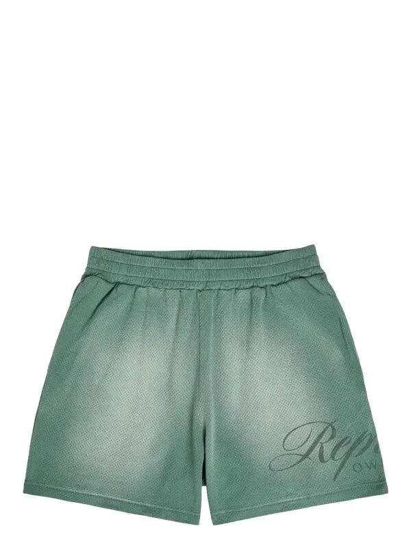 REPRESENT Mesh Shorts With Elastic Waist - Green