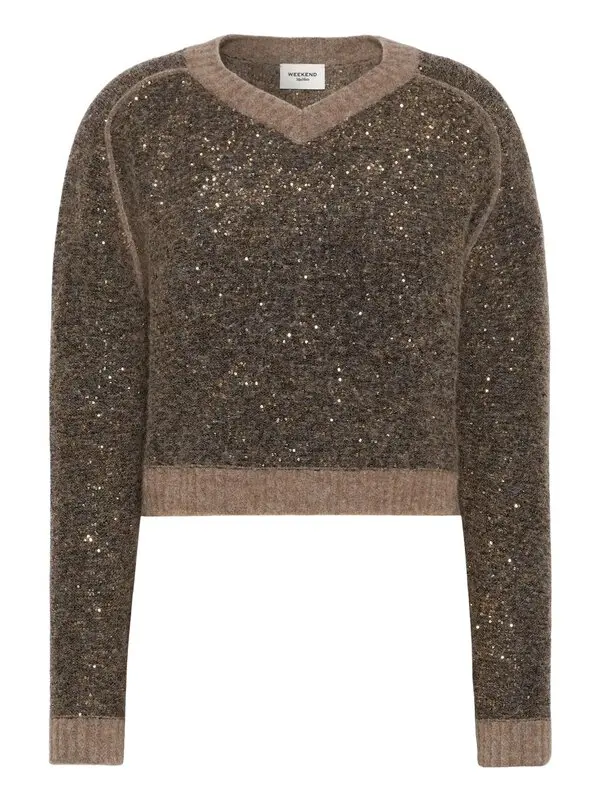 Max Mara Wkicapo Sequin Knitted Sweater - Marron Glace