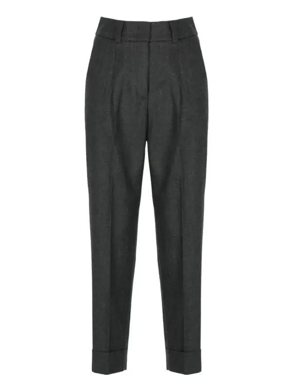 Peserico Cuffed Straight-leg Pants - Dark Grey